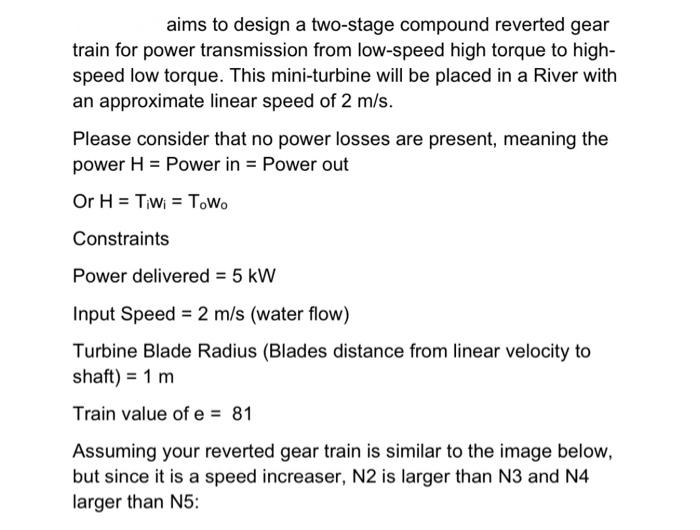 Solved aims to design a two-stage compound reverted gear | Chegg.com