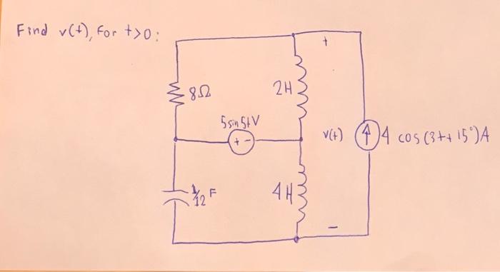 Solved Find v(+), for to: 8.12 2H 5 sin StV vc) 4 cos | Chegg.com