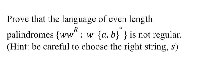 Solved R Prove that the language of even length palindromes | Chegg.com