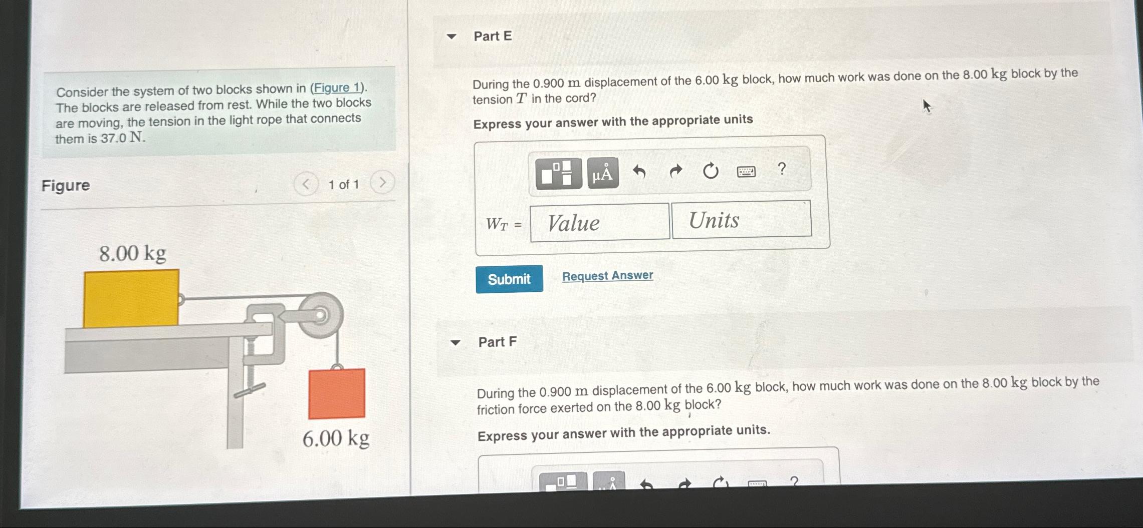 Solved Part EConsider the system of two blocks shown in | Chegg.com