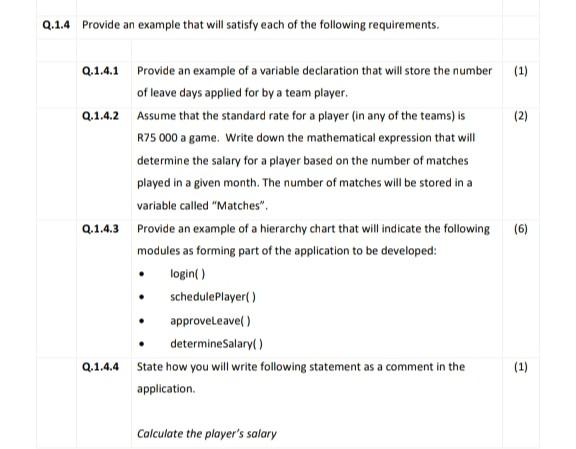 Solved 1.4.3 Provide an example of a hierarchy chart that | Chegg.com