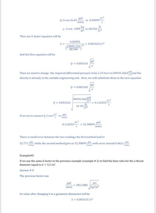 Solved The flow rate equation by using DP element is Q= As | Chegg.com