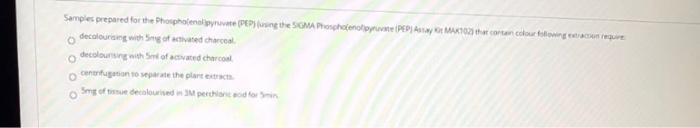 Solved Phosphofenol)pyruvate (PEP) Converter using the SIGMA | Chegg.com