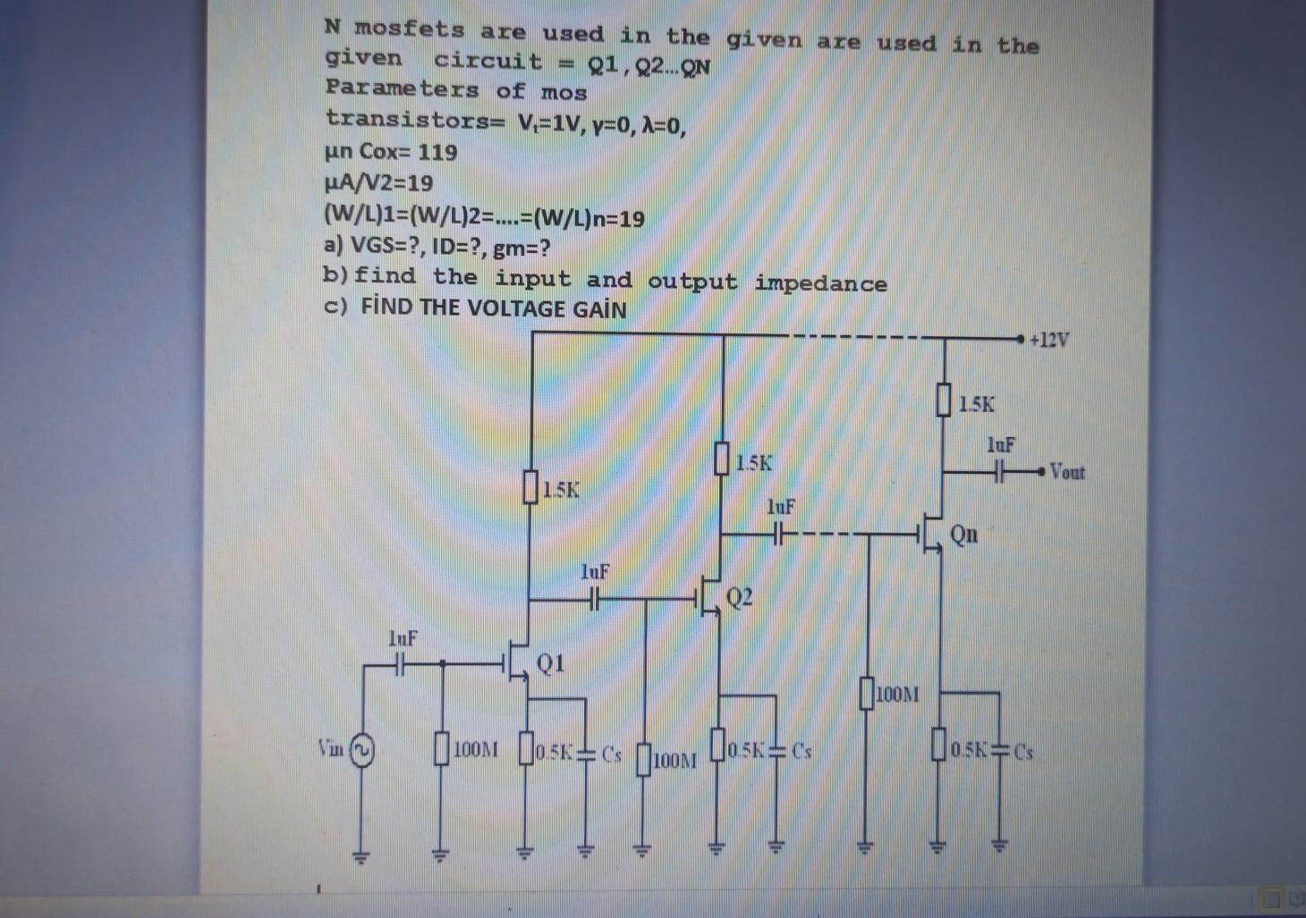 Solved N mosfets are used in the given are used in the given | Chegg.com