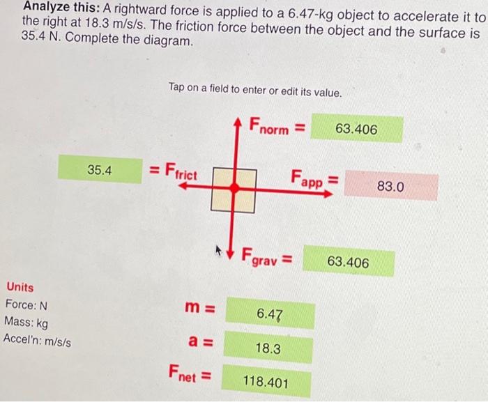 Solved Analyze This A Rightward Force Is Applied To A