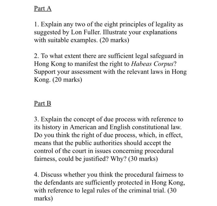 Part A 1. Explain any two of the eight principles of | Chegg.com