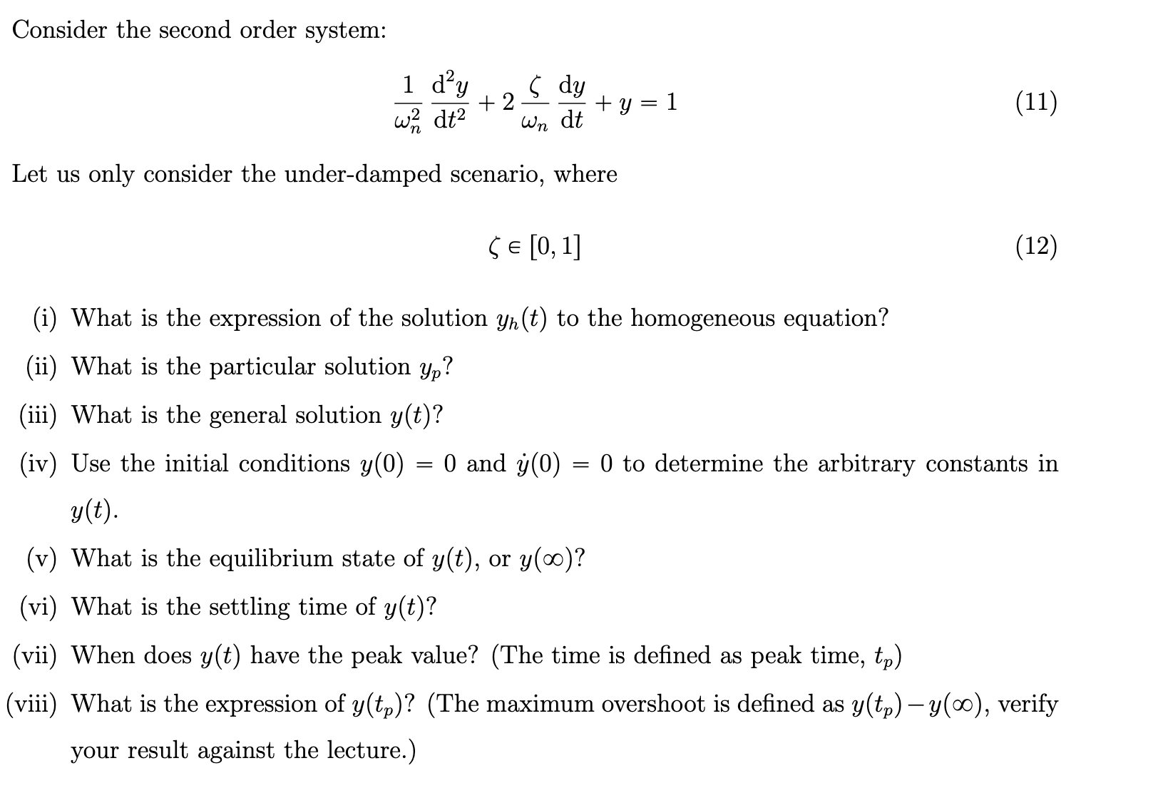 Consider the second order | Chegg.com
