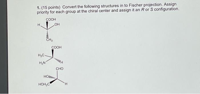 Solved 1. (15 points) Convert the following structures in to | Chegg.com