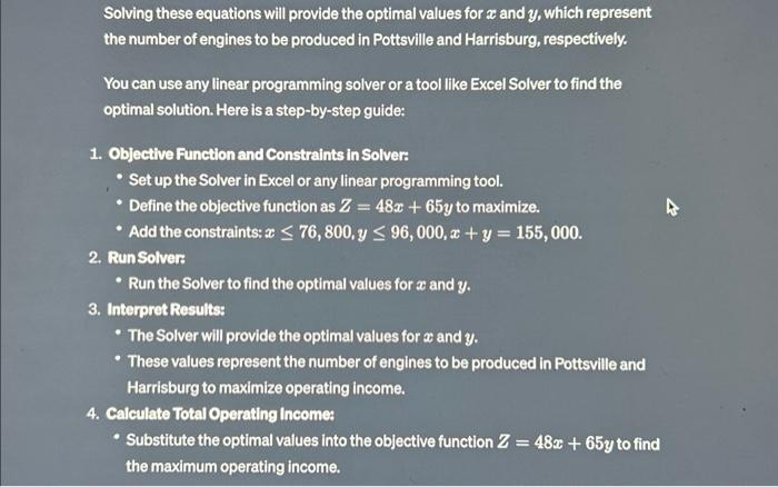 Solved Solving these equations will provide the optimal | Chegg.com