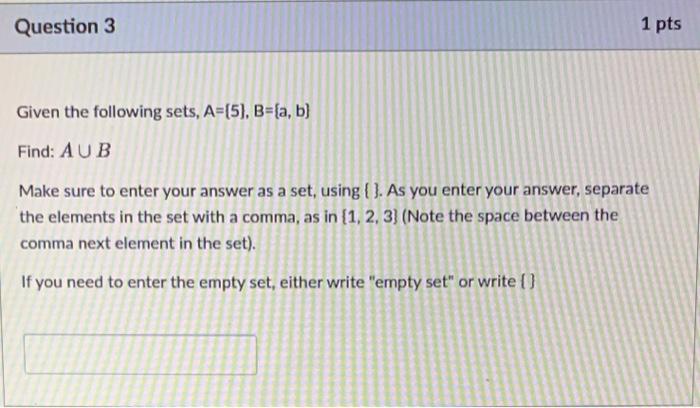 Solved Given the following sets, | Chegg.com