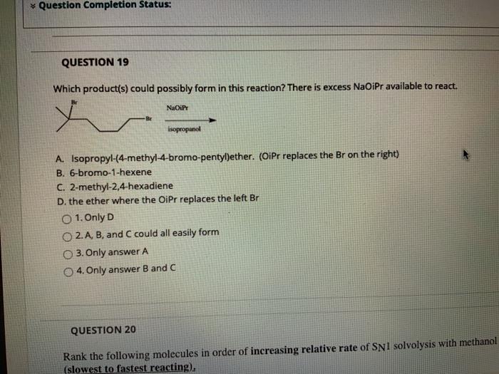 Solved Question Completion Status: QUESTION 19 Which | Chegg.com