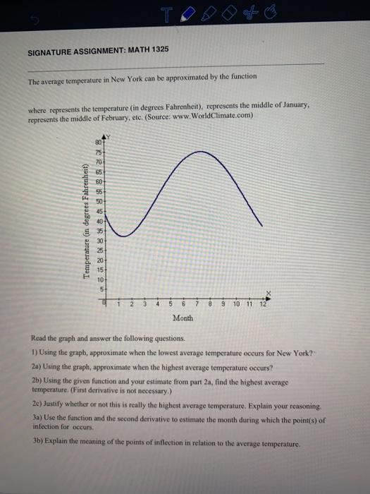SIGNATURE ASSIGNMENT: MATH 1325 The average | Chegg.com