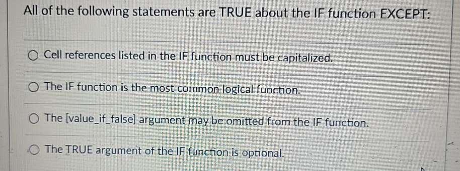 Solved All of the following statements are TRUE about the IF | Chegg.com