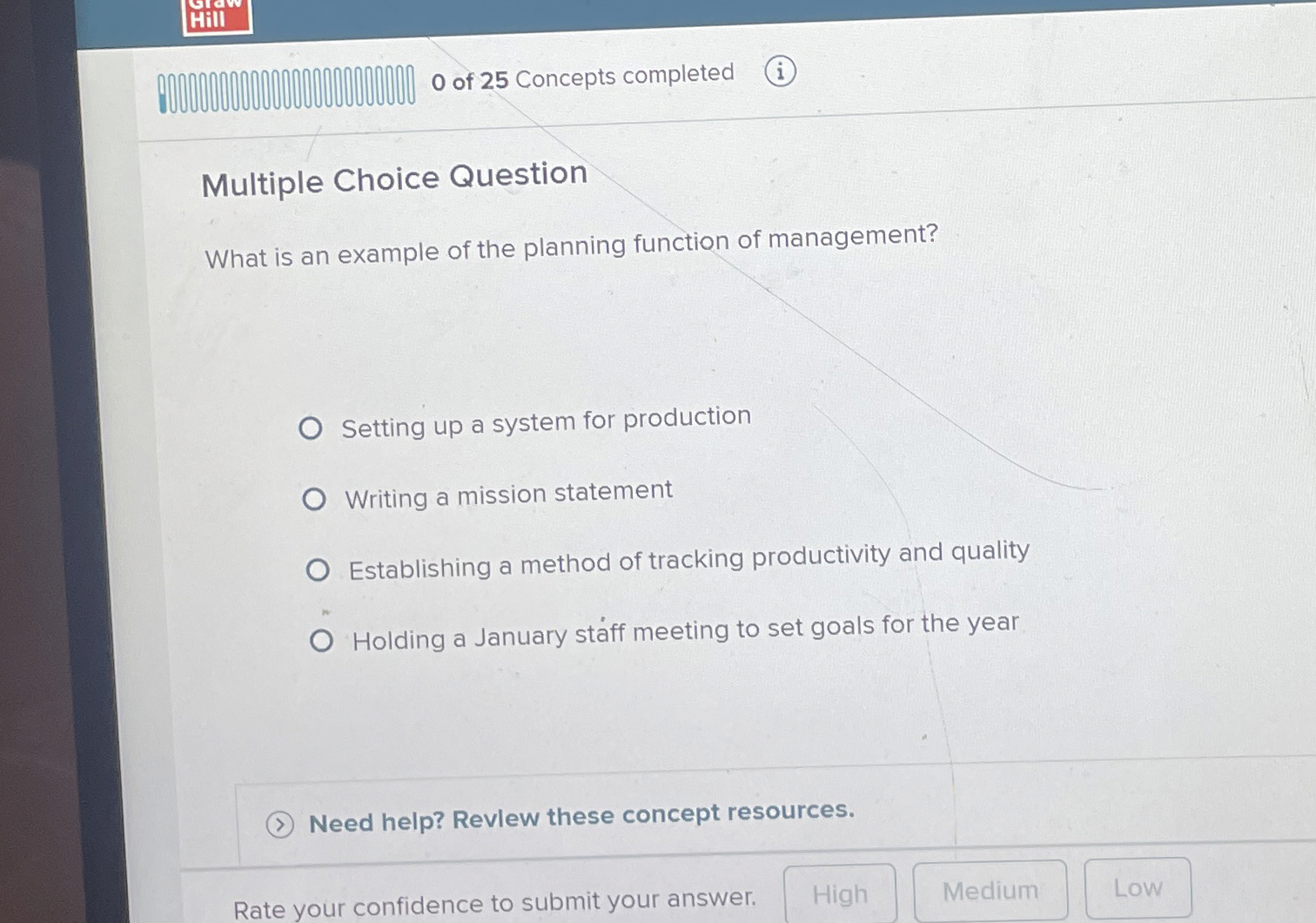 Solved 0 ﻿of 25 ﻿Concepts completed(i)Multiple Choice | Chegg.com