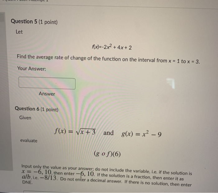 Solved Question 1 (1 point) Evaluate f(x - 1) given f(x) = | Chegg.com