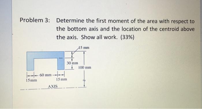 Solved Problem 3: Determine the first moment of the area | Chegg.com