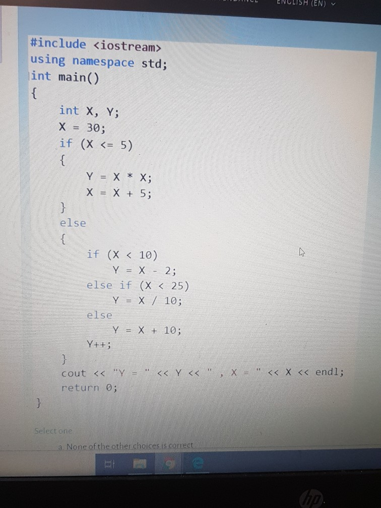 Solved ENGLISH (EN) #include using namespace std; int | Chegg.com