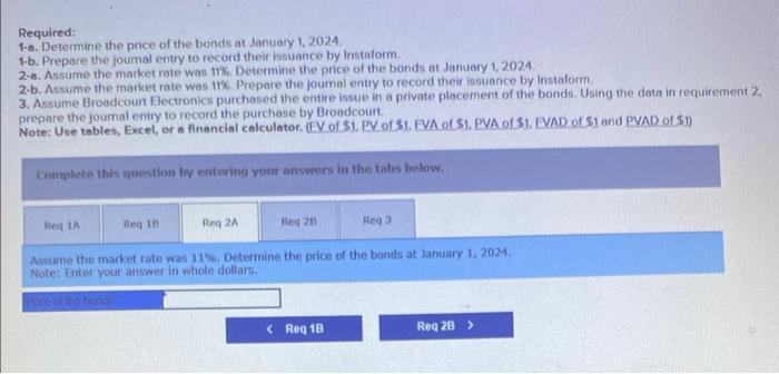 Solved On January 1, 2024, Instaform, Incorporated, issued | Chegg.com