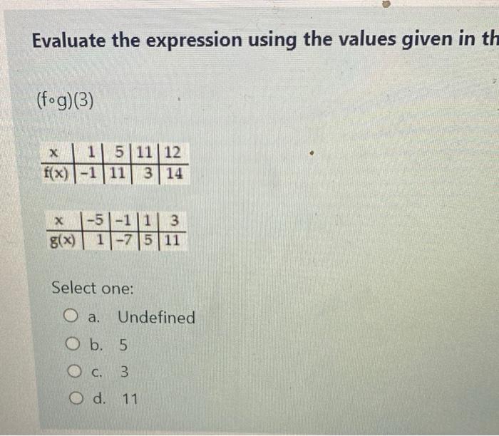 Solved Evaluate the expression using the values given in | Chegg.com