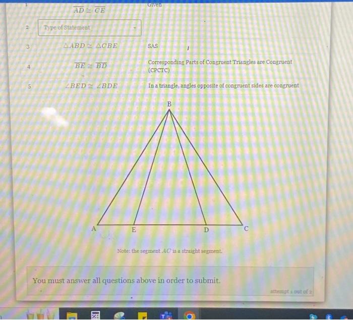 Solved Fill in the missing statement and reason of the proof | Chegg.com