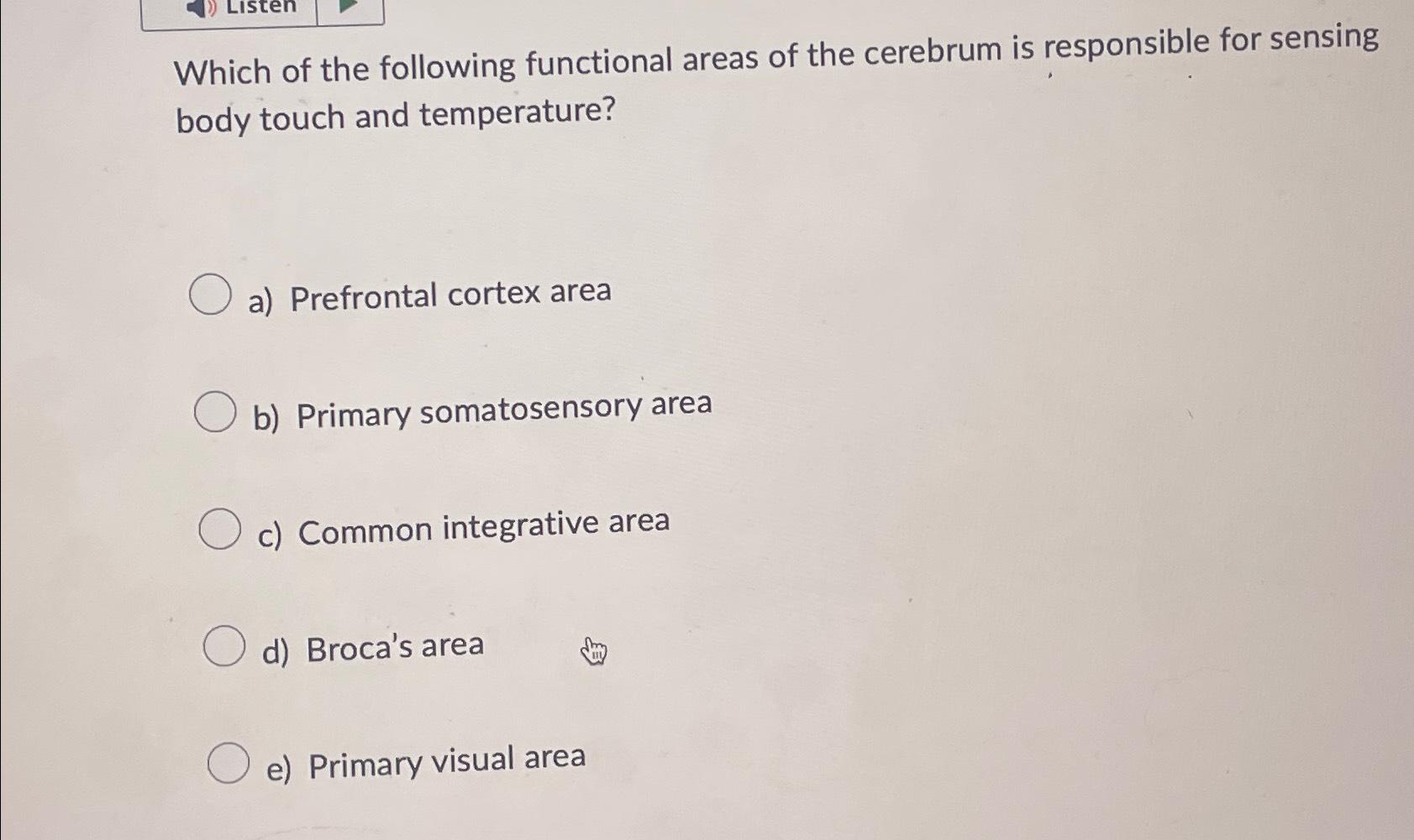 Solved Which of the following functional areas of the | Chegg.com