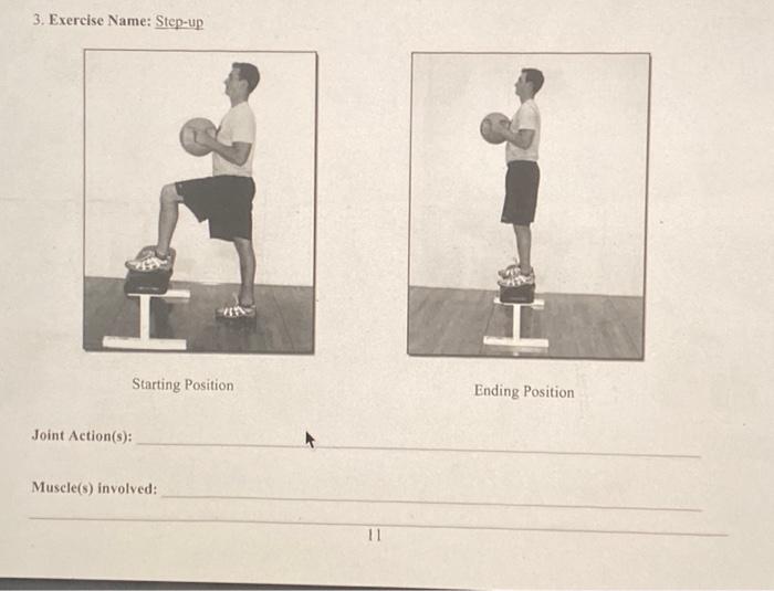 Solved 3. Exercise Name: Step-up I Starting Position Joint | Chegg.com