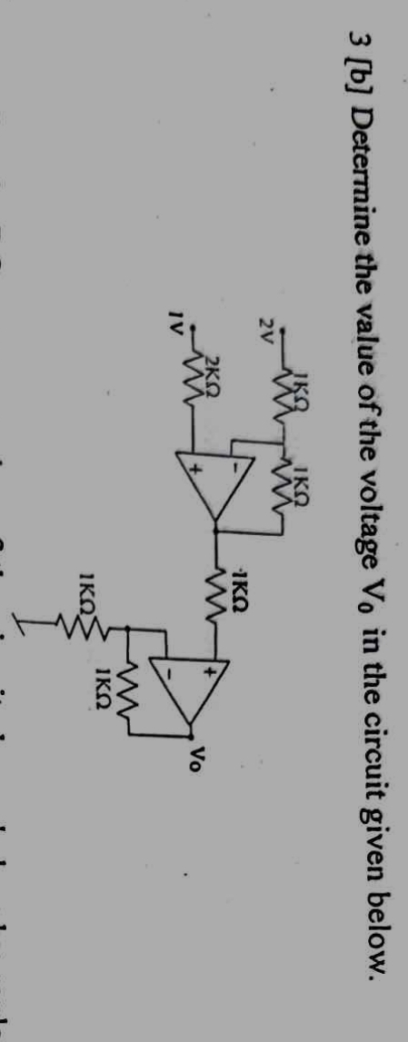 Solved 3 [b] ﻿Determine the value of the voltage V0 ﻿in the | Chegg.com