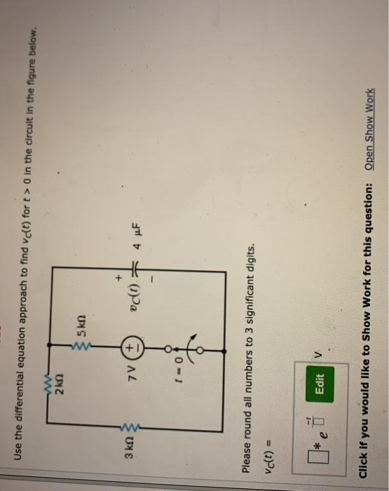 Solved Use the differential equation approach to find vdt) | Chegg.com