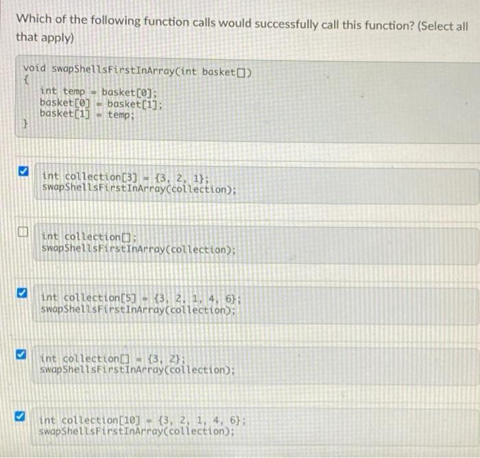 Solved Which of the following function calls would | Chegg.com