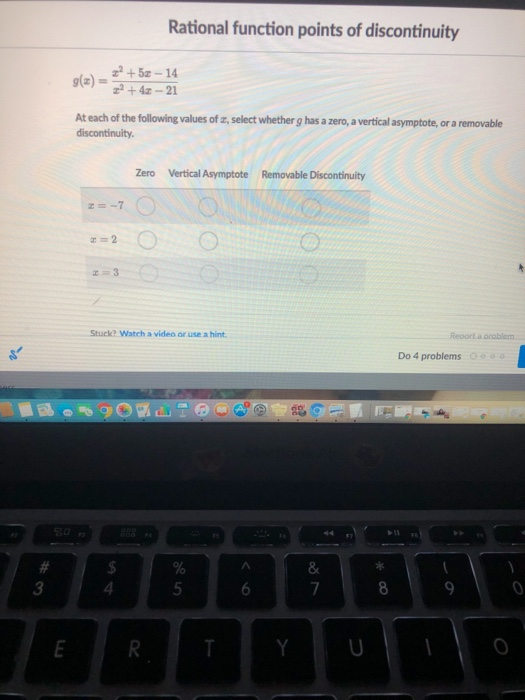 Solved Rational Function Points Of Discontinuity 9 3 5
