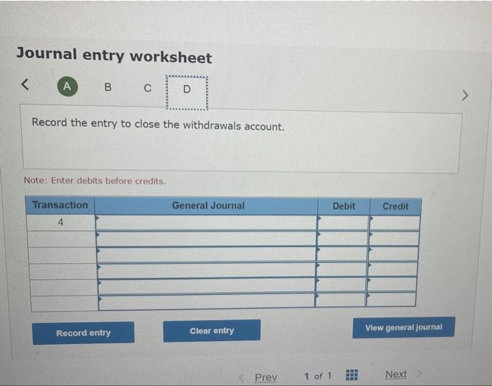 Solved Exercise 4-8 (Algo) Preparing and posting closing | Chegg.com