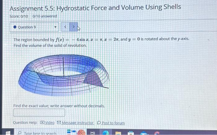 Solved Assignment 5.5: Hydrostatic Force and Volume Using | Chegg.com