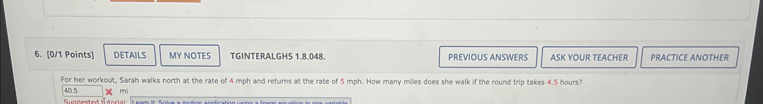 Solved For her workout, Sarah walks north at the rate of | Chegg.com