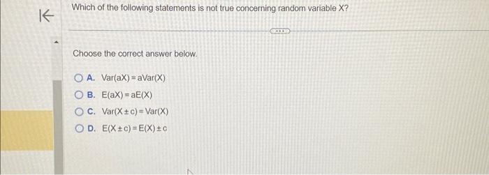 Solved Which of the following statements is not true | Chegg.com