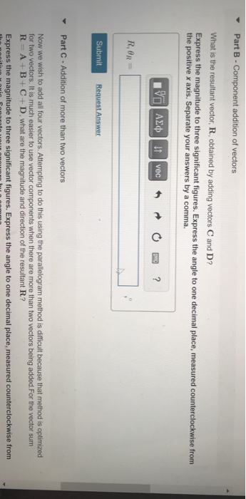 Solved Geometric and Component Vector Addition 1 of 2 Part A | Chegg.com