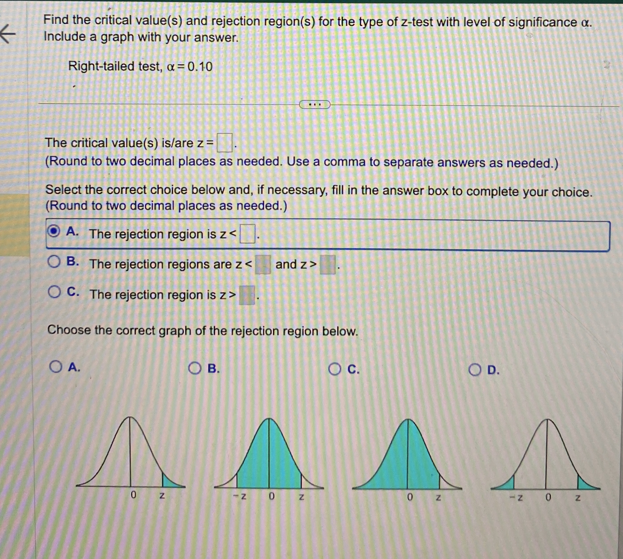 Solved Find the critical value(s) ﻿and rejection region(s) | Chegg.com