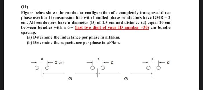 Solved Q1) Figure below shows the conductor configuration of | Chegg.com