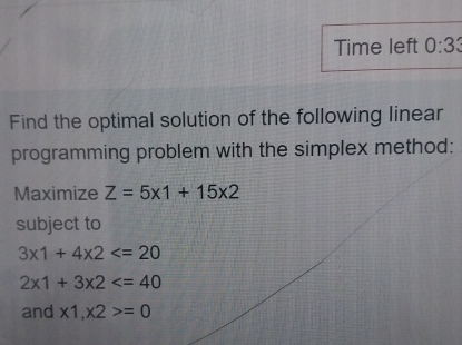 Solved Find the optimal solution of the following linear | Chegg.com