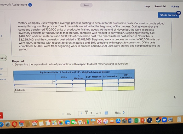 Solved mework Assignment Help Save & Exit Submit Check my | Chegg.com