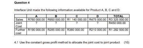 Solved Interface Unit made the following information | Chegg.com