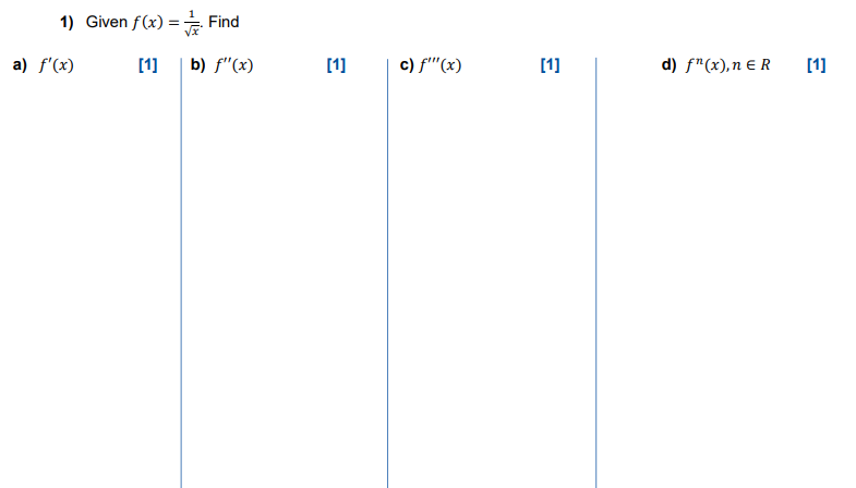 Solved Given f(x)=1x2. | Chegg.com