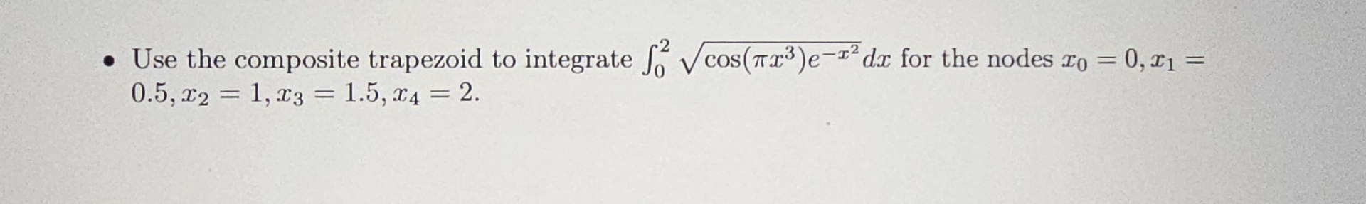 Solved Use the composite trapezoid to integrate | Chegg.com