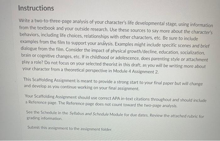 Solved Write a two-to-three-page analysis of your | Chegg.com