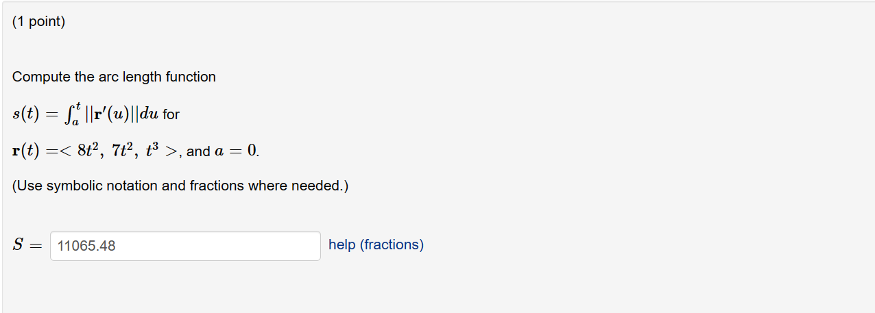 Solved (1 point)Compute the arc length | Chegg.com Solved (1 point)Compute the arc length | Chegg.com