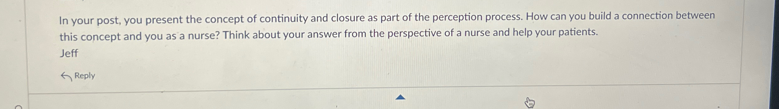 Solved In your post, you present the concept of continuity | Chegg.com