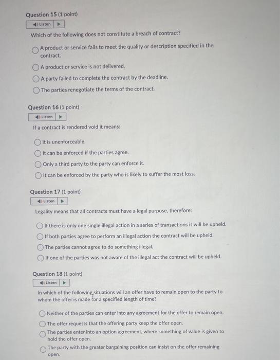 Solved Which of the following does not constitute a breach | Chegg.com