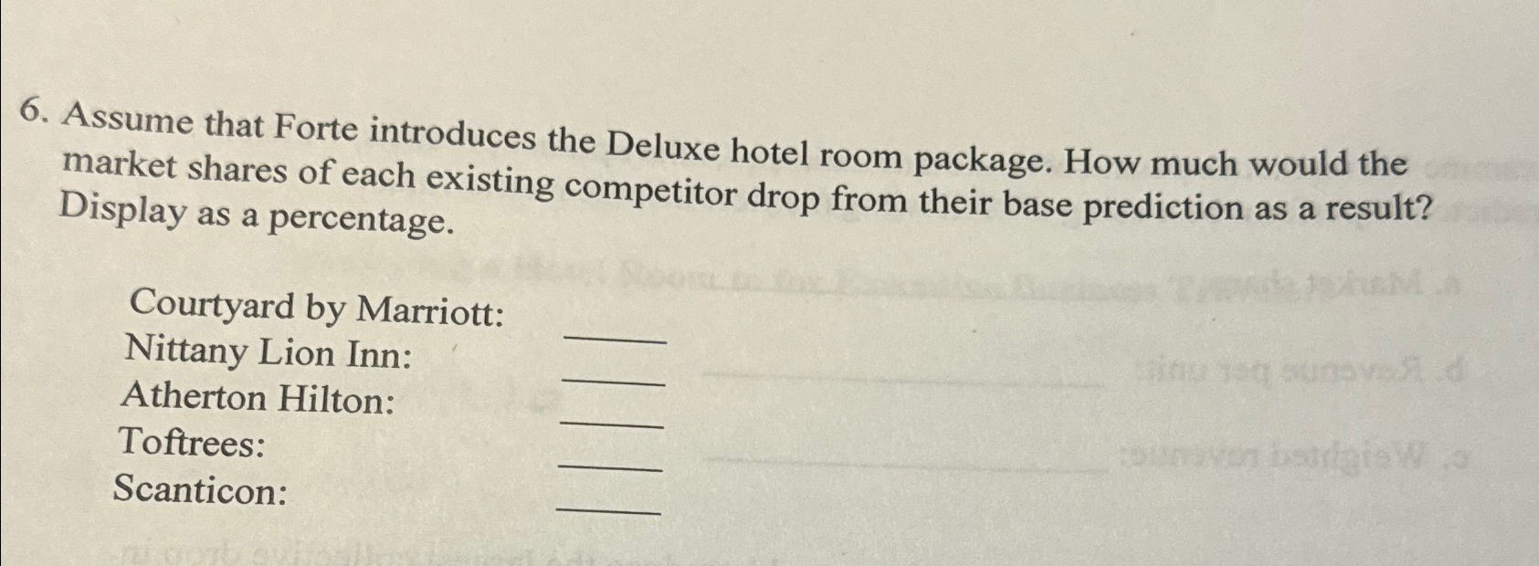 Solved Assume that Forte introduces the Deluxe hotel room | Chegg.com