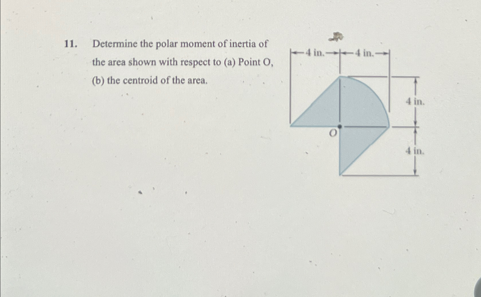 Solved Determine the polar moment of inertia of the area | Chegg.com
