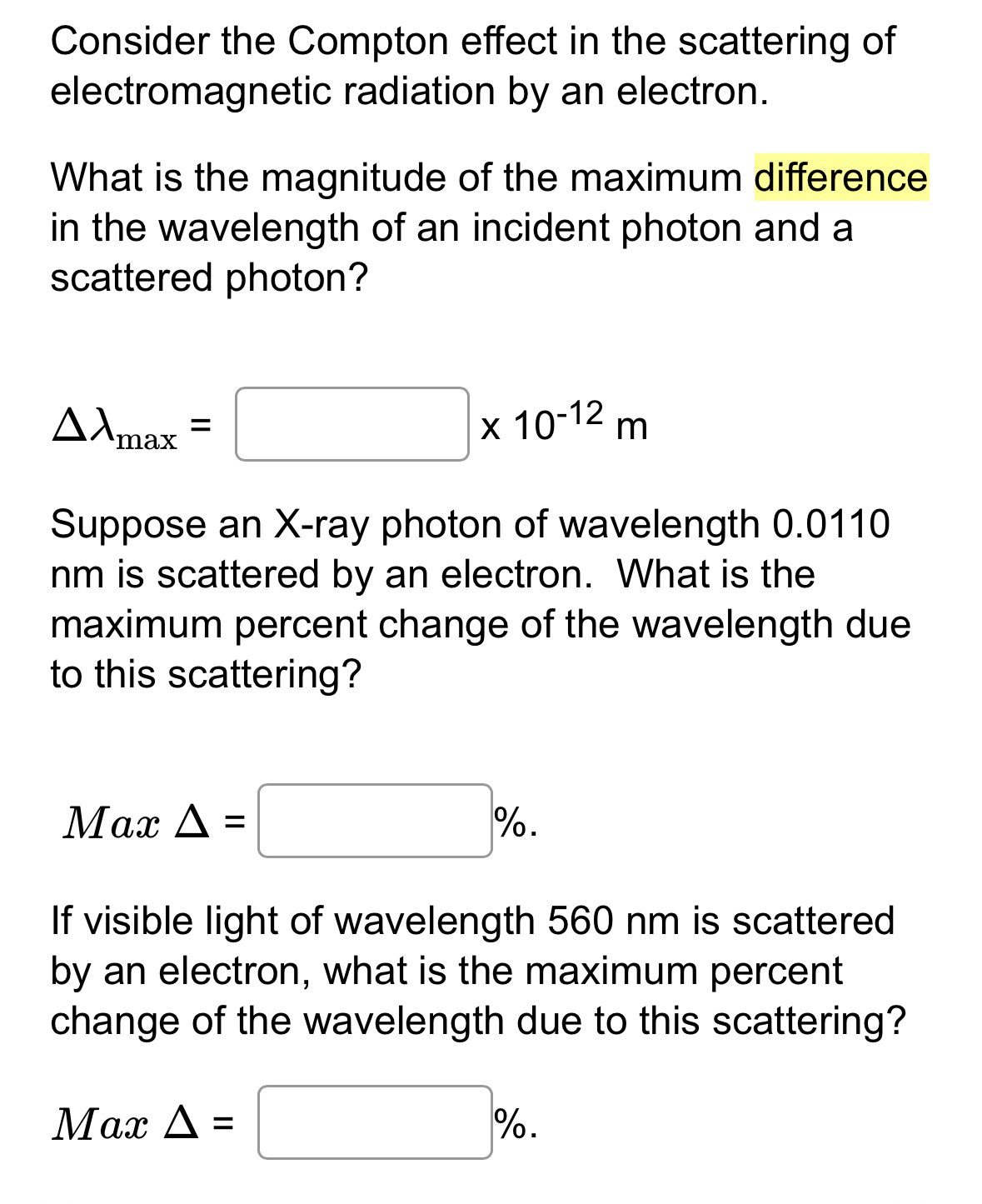 Solved Consider the Compton effect in the scattering | Chegg.com