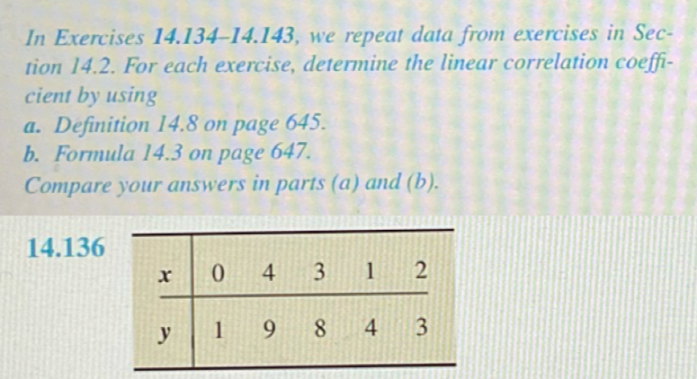 Solved by an EXPERT In Exercises 14.134-14.143, ﻿we repeat data from | Chegg.com